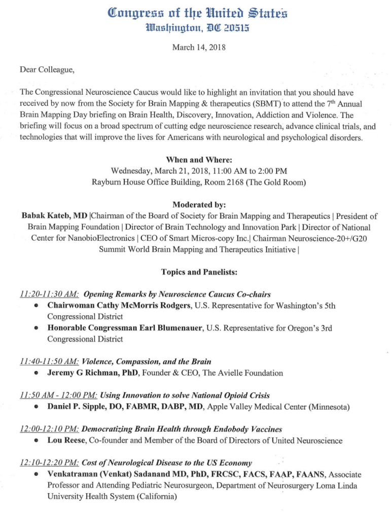 Annual Brain Mapping Day at the US Congress - Society for Brain Mapping ...