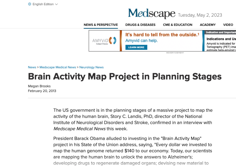 Brain Activity Map Project in Planning Stages - Society for Brain ...