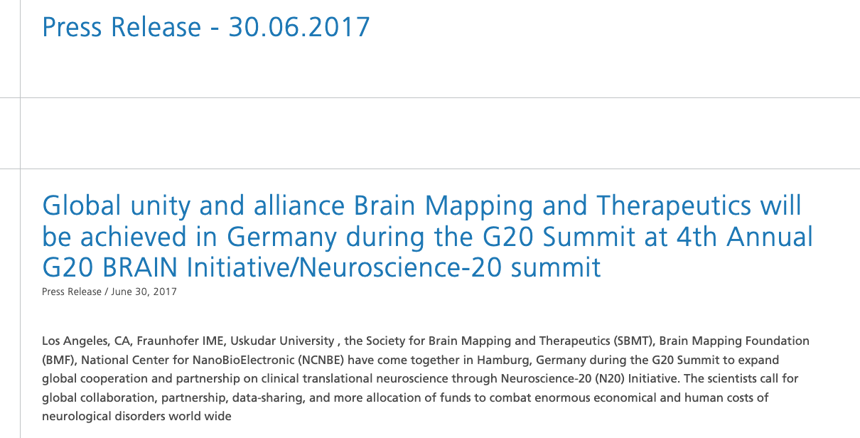 Global unity and alliance Brain Mapping and Therapeutics will be ...